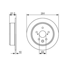 Bosch Bremsscheibe 0986479657 voll 291mm 10mm f&uuml;r LEXUS TOYOTA