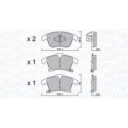 MAGNETI MARELLI Bremsbelagsatz, Scheibenbremse 363916061191 f&uuml;r Ford