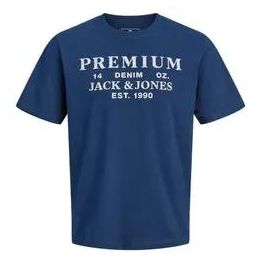 Jack & Jones T-Shirt JACK & JONES "JPRBLUCALVIN SS TEE FST", Damen, Gr. XS, pageant blau, Jersey, Obermaterial: 100% Baumwolle, bedruckt, regular fit normal, Rundhals, Shirts T-Shirt