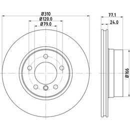 Hella Bremsscheibe 8dd355128101 310mm 24mm f&uuml;r BMW (BRILLIANCE)