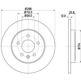 Hella Bremsscheibe 8dd355111811 288mm 12mm f&uuml;r VW
