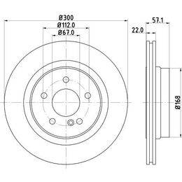 Hella Bremsscheibe 8dd355129531 300mm 22mm f&uuml;r Mercedes