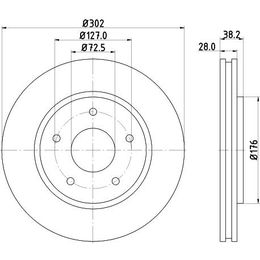 Hella Bremsscheibe 8dd355129011 302mm 28mm f&uuml;r VW Chrysler DODGE Fiat FERRARI