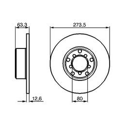 Bosch Bremsscheibe 0986478057 voll 274mm 13mm f&uuml;r Mercedes