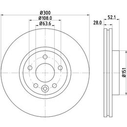 Hella Bremsscheibe 8dd355116221 300mm 28mm f&uuml;r Ford
