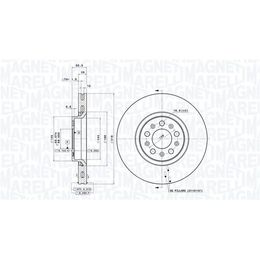 MAGNETI MARELLI Bremsscheibe 360406089401 Innenbel&uuml;ftet-Bel&uuml;ftung mit tropfenf&ouml;rmigen Fl&uuml;geln 316mm 28mm f&uuml;r VOLVO