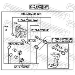 FEBEST Bremssattel 0177gsv70flh Vorderachse links f&uuml;r TOYOTA