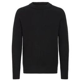 Strickfleece-Pullover Casual Friday "Strickpullover CFKRISTIAN raglan rib crew neck knit", Herren, Gr. L, schwarz (schwarz beauty), Obermaterial: 100% Baumwolle CO., Pullover