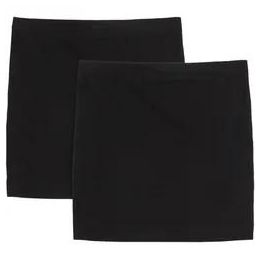 Jerseyrock bonprix, Damen, Gr. 52/54 (XXL), schwarz (schwarz, schwarz), Jersey, Obermaterial: 95% Baumwolle, 5% Elasthan, unifarben, figurbetont ca. Mitte Oberschenkel, R&ouml;cke, aus Baumwolle und Elasthan, figurbetonte Passform, unifarben