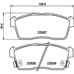 Hella Bremsbelagsatz, Scheibenbremse 8db355009631 f&uuml;r TOYOTA DAIHATSU Subaru MAZDA MITSUBISHI INFINITI Suzuki