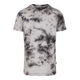 T-Shirt Urban Classics "Urban Classics Herren Black Tie Dye Tee", Damen, Gr. S, wei&szlig;, schwarz, 100% Baumwolle, normal, Rundhals, Shirts T-Shirt