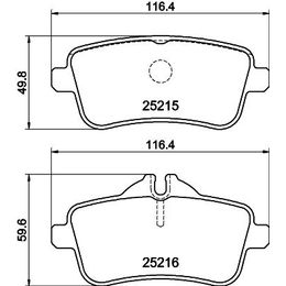 Hella Bremsbelagsatz, Scheibenbremse 8db355039851 f&uuml;r Mercedes