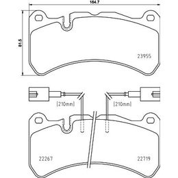 Hella Bremsbelagsatz, Scheibenbremse 8db355036481 f&uuml;r ALFA ROMEO Fiat