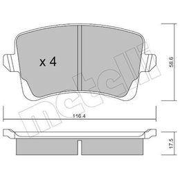 METELLI Bremsbelagsatz, Scheibenbremse 2207760 f&uuml;r Audi SEAT