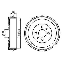 Bosch Bremstrommel 0986477088 Hinterachse f&uuml;r ALFA ROMEO Fiat