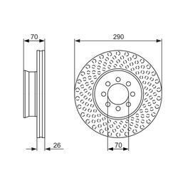 Bosch Bremsscheibe 0986479602 bel&uuml;ftet 290mm 26mm f&uuml;r Mercedes