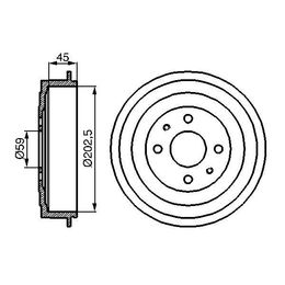 Bosch Bremstrommel 0986477109 Hinterachse f&uuml;r LANCIA Fiat