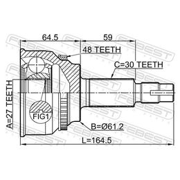 FEBEST Gelenksatz, Antriebswelle 0110avv50a48 Vorderachse f&uuml;r TOYOTA