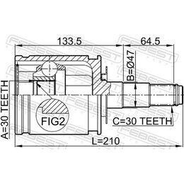 FEBEST Gelenksatz, Antriebswelle 0111fzj100 Vorderachse f&uuml;r TOYOTA