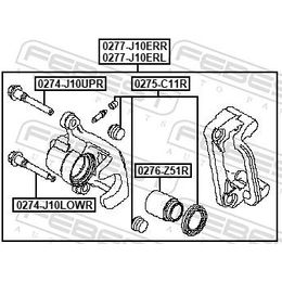 FEBEST Bremssattel 0277j10err Hinterachse rechts f&uuml;r NISSAN