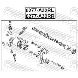 FEBEST Bremssattel 0277a32rr Hinterachse rechts f&uuml;r NISSAN