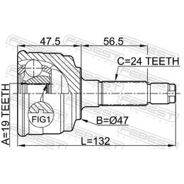 FEBEST Gelenksatz, Antriebswelle 0910014 Vorderachse f&uuml;r DAIHATSU TOYOTA
