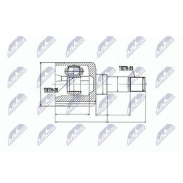 NTY Gelenksatz, Antriebswelle npwfr036 getriebeseitig