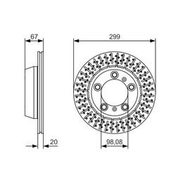 Bosch Bremsscheibe 0986479a09 bel&uuml;ftet 299mm 20mm f&uuml;r Porsche