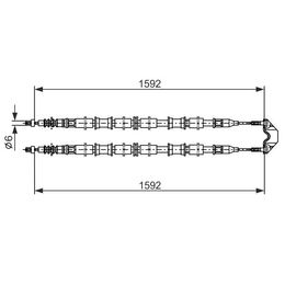 Bosch Seilzug, Feststellbremse 1987482102 f&uuml;r Opel HOLDEN