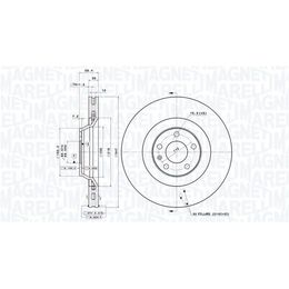 MAGNETI MARELLI Bremsscheibe 360406002101 Innenbel&uuml;ftet-Bel&uuml;ftung mit tropfenf&ouml;rmigen Fl&uuml;geln 347mm 30mm f&uuml;r AUDI