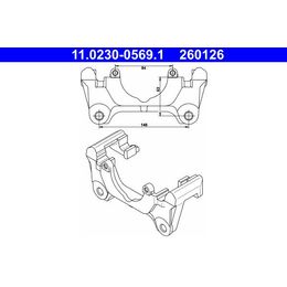 ATE Halter, Bremssattel 11023005691 f&uuml;r VAG