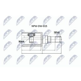 NTY Gelenksatz, Antriebswelle npwdw015 radseitig f&uuml;r SSANGYONG