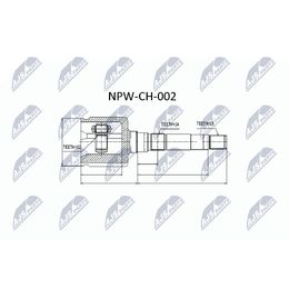 NTY Gelenksatz, Antriebswelle npwch002 Vorderachse rechts