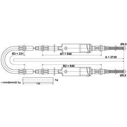 ATE Seilzug, Feststellbremse 24372706372 f&uuml;r Ford