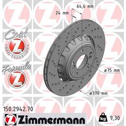 Zimmermann Bremsscheibe 150294270 Hinterachse links 370mm 24mm f&uuml;r BMW