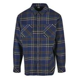 Langarmhemd Urban Classics "Urban Classics Herren Checked Mountain Shirt", Herren, Gr. S, US-Gr&ouml;&szlig;en, dunkelblau, bottlegr&uuml;n, 100% Baumwolle, Hemden
