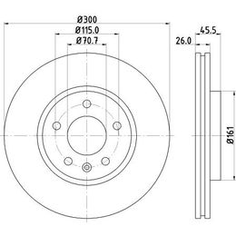 Hella Bremsscheibe 8dd355116591 300mm 26mm f&uuml;r HOLDEN Opel CHEVROLET BUICK Vaughall