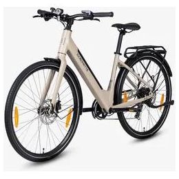 E-Bike SAXONETTE "SAXONETTE E-BIKE Cityrad URBANA" Gr. 45, earth gelb matt, erdgelb, Elektrofahrr&auml;der, 45cm, 28 Zoll (71,12cm), (mit integr. Akku), Elektrofahrrad f&uuml;r Alltag und Einkauf