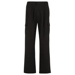 Cargohose Urban Classics "Urban Classics Wide Pleated Cargo Pants", Damen, Gr. 38, Normalgr&ouml;&szlig;en, schwarz, 80% Baumwolle, 18% Polyester, 2% Elasthan, unifarben, relaxed fit, Hosen Cargohose