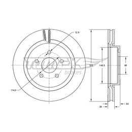 TOMEX BRAKES Bremsscheibe tx7352 Vorderachse bel&uuml;ftet 320mm 28mm f&uuml;r NISSAN SAMSUNG RENAULT