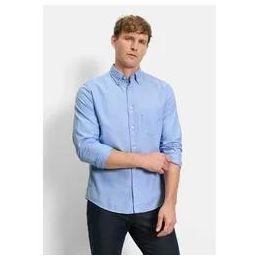 Langarmhemd OLYMP "OLYMP Casual, regular fit, Button-down", Herren, Gr. XXL, Normaler Arm, blau, 100% Baumwolle, Hemden