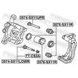 FEBEST Kolben, Bremssattel 3576sx11r Hinterachse f&uuml;r GEELY