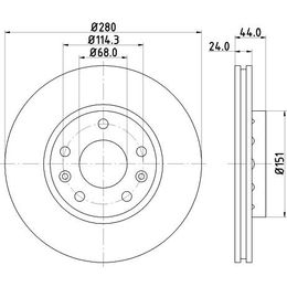 Hella Bremsscheibe 8dd355116151 280mm 24mm f&uuml;r INFINITI RENAULT NISSAN SAMSUNG DACIA