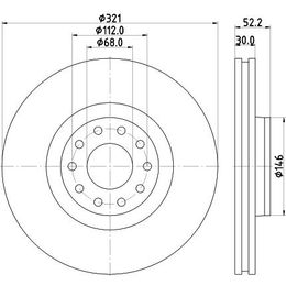 Hella Bremsscheibe 8dd355128661 321mm 30mm f&uuml;r VW