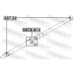 FEBEST Lager, Gelenkwellenmittellager sbcbb14 f&uuml;r SUBARU