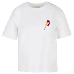 T-Shirt MISS TEE "Miss Tee Damen Sugar Bomb Tee", Damen, Gr. XXL, wei&szlig;, 100% Baumwolle, bedruckt, oversize, Rundhals, Shirts T-Shirt