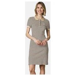 A-Linien-Kleid Ragwear "Colaro Stripes Dress YOUMODO", Damen, Gr. S (36), Normalgr&ouml;&szlig;en, sand, Material: 95% Baumwolle, 5% Elasthan, tailliert knieumspielend, hoch geschlossener Ausschnitt, eng B&uuml;ndchen, Kleider, Gestreiftes Damen Minikleid mit Hemdkragen