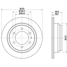Hella Bremsscheibe 8dd355106021 314mm 18mm f&uuml;r HOLDEN Opel ISUZU