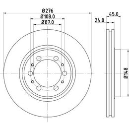 Hella Bremsscheibe 8dd355105131 276mm 24mm f&uuml;r MITSUBISHI