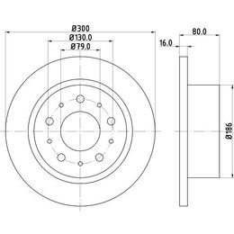Hella Bremsscheibe 8dd355113731 300mm 16mm f&uuml;r Peugeot FERRARI